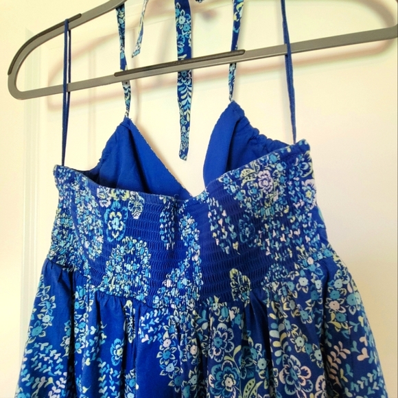 Dresses | Adorable Blue Halter Sundress With Open Back | Poshmark